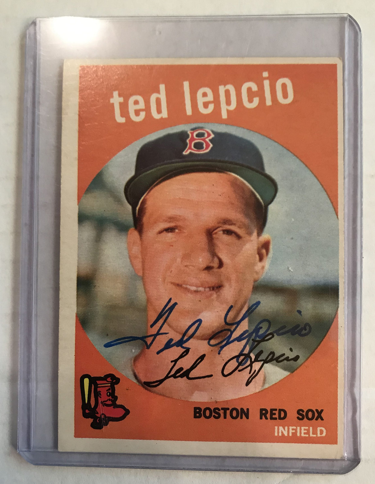 Ted Lepcio Signed Autographed 1959 Topps Baseball Card - Boston Red Sox ...