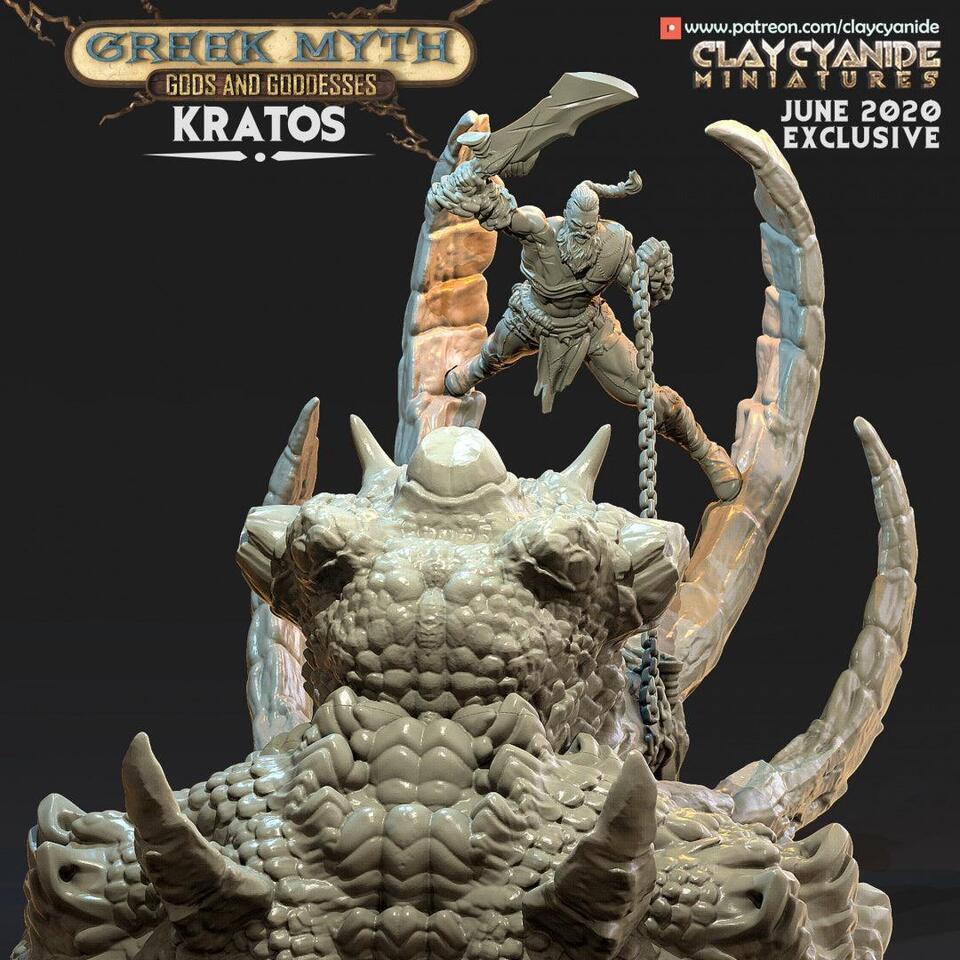 3D Printed Clay Cyanide Kratos Greek Myth Gods and Goddesses Ragnarok D ...