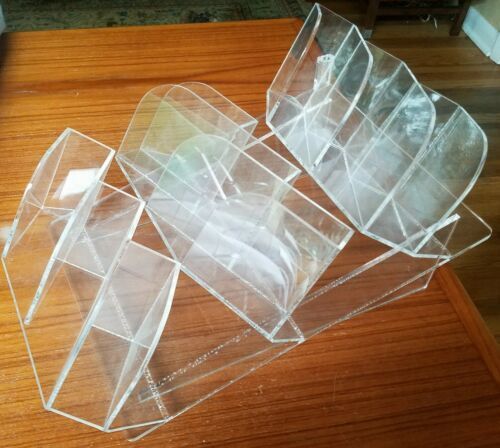 Vintage Clear Lucite 9 Compartment Zig Zag Style Table Countertop ...
