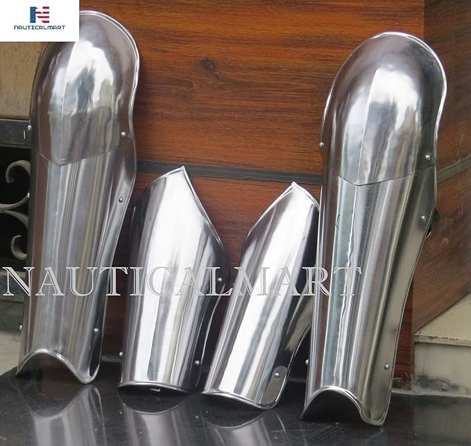 Medieval Steel Leg Guard & Arm Guard Spartan Halloween Costume - Armor ...