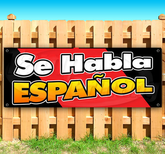 SE HABLA ESPANOL Advertising Vinyl Banner Flag Sign 15" 18" 20" 24" 30 ...
