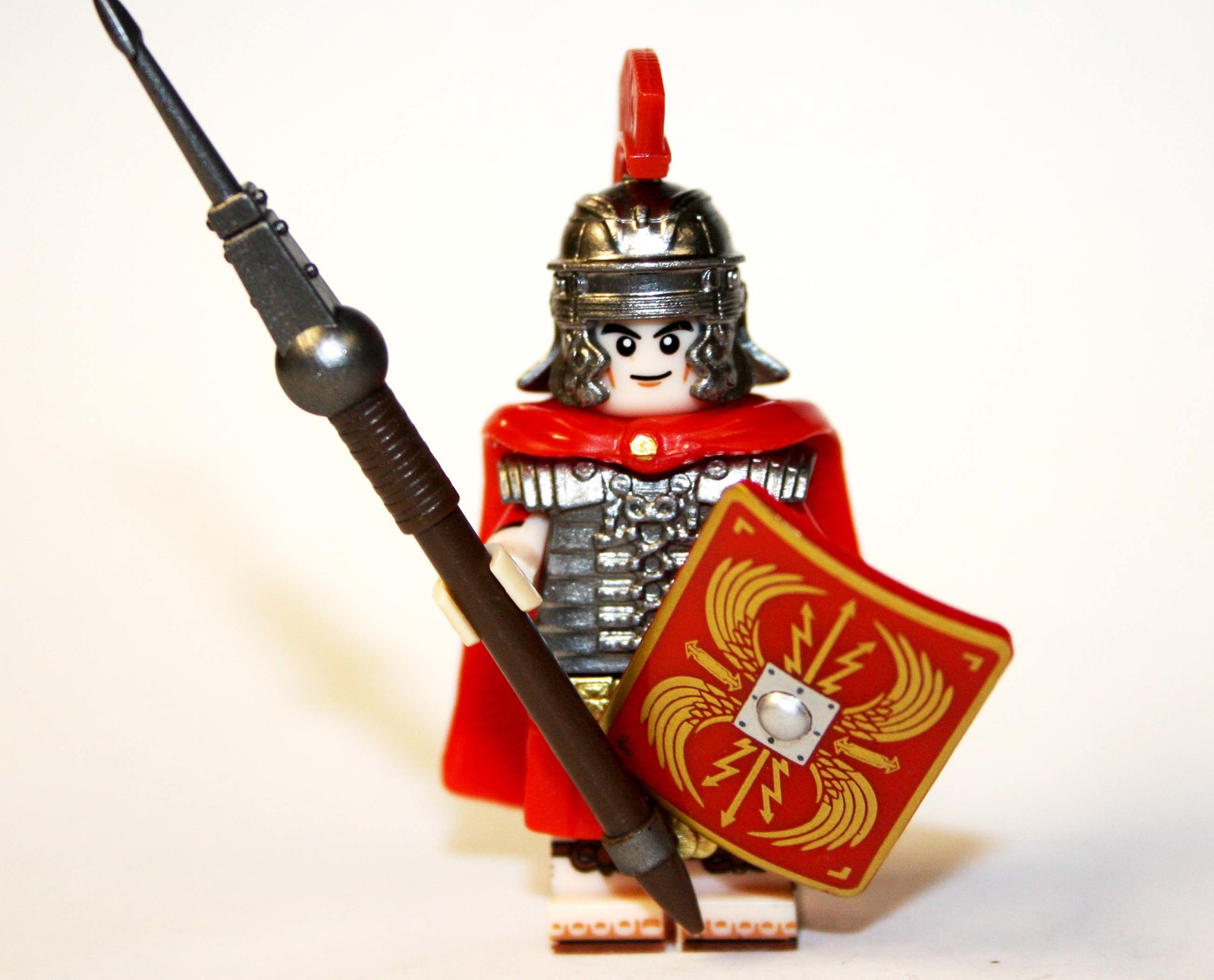 Minifigure Custom Toy Roman Legionary Red Cloak with Pilum soldier ...