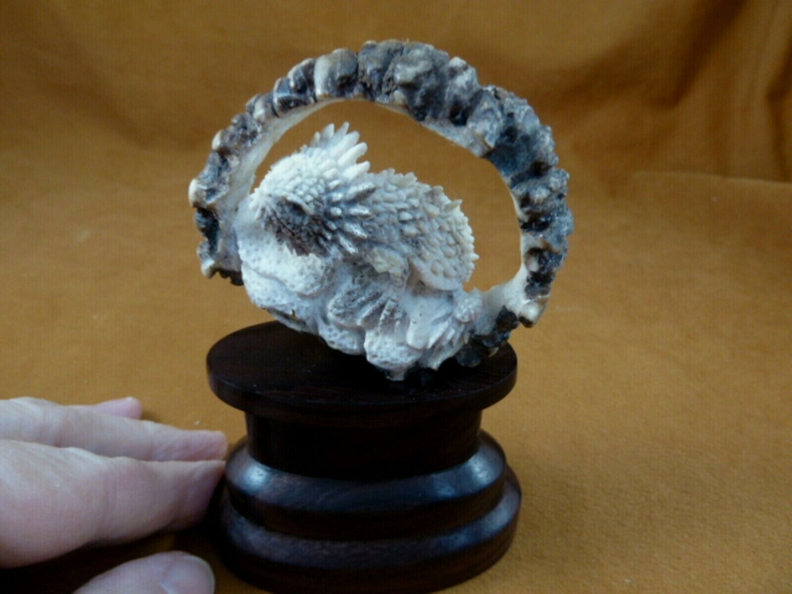 liz-13 baby Horned Lizard of shed ANTLER figurine Bali detailed carving ...