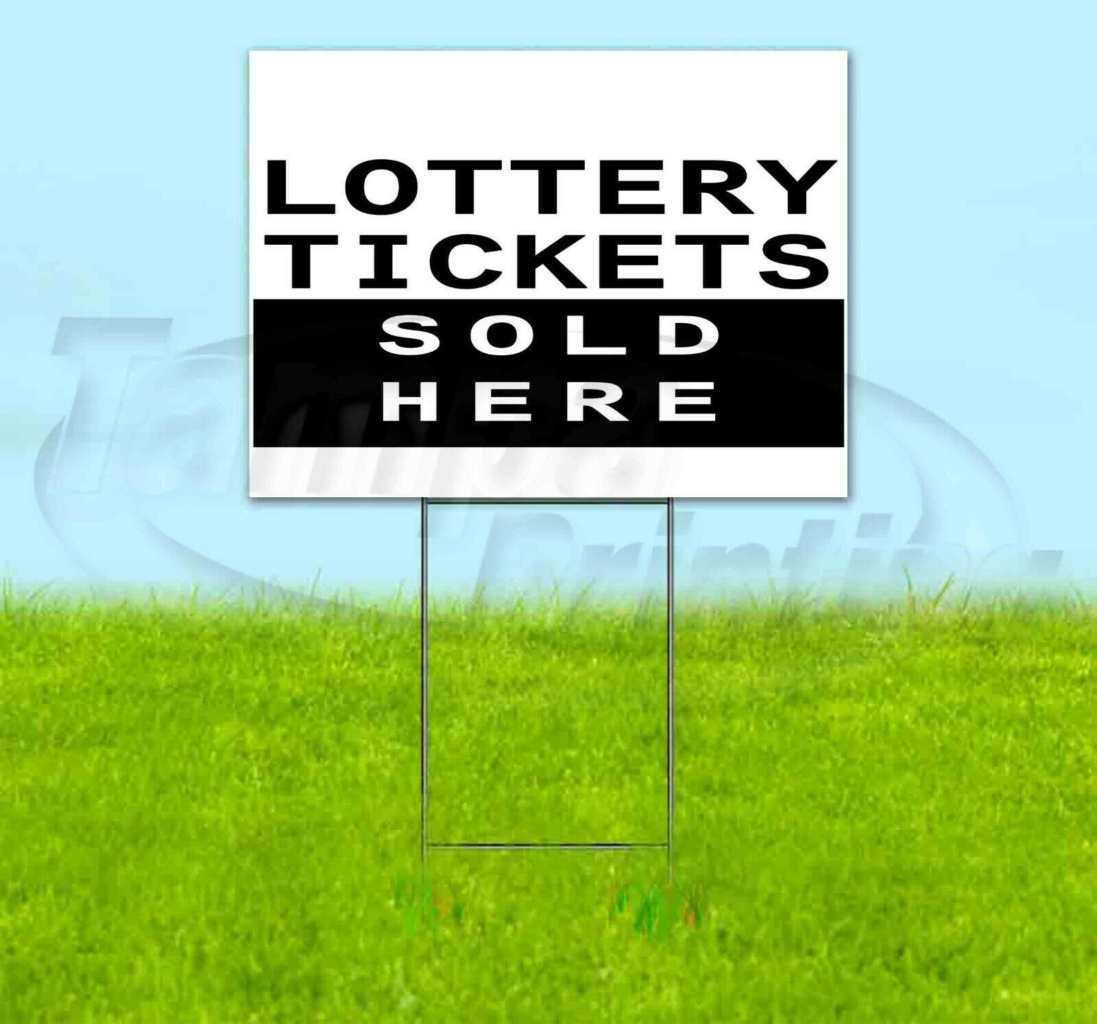 LOTTERY TICKETS SOLD HERE 18x24 Yard Sign Corrugated Plastic Bandit ...