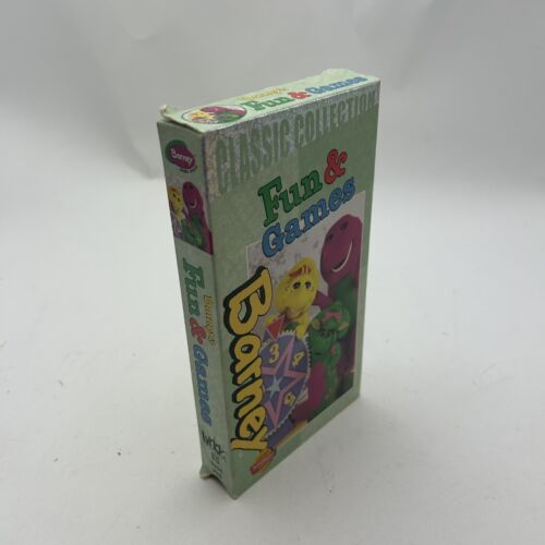 Barney - Barneys Fun and Games (VHS, 2000, Classic Collection) White ...