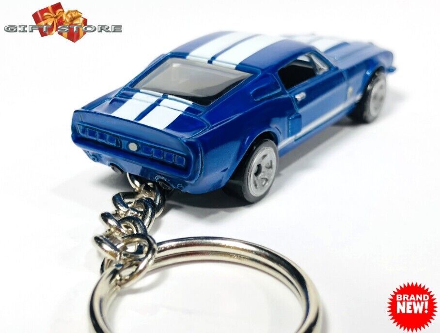 RARE! KEY CHAIN BLUE 1967/1968 FORD MUSTANG SHELBY GT500 CUSTOM LIMITED ...