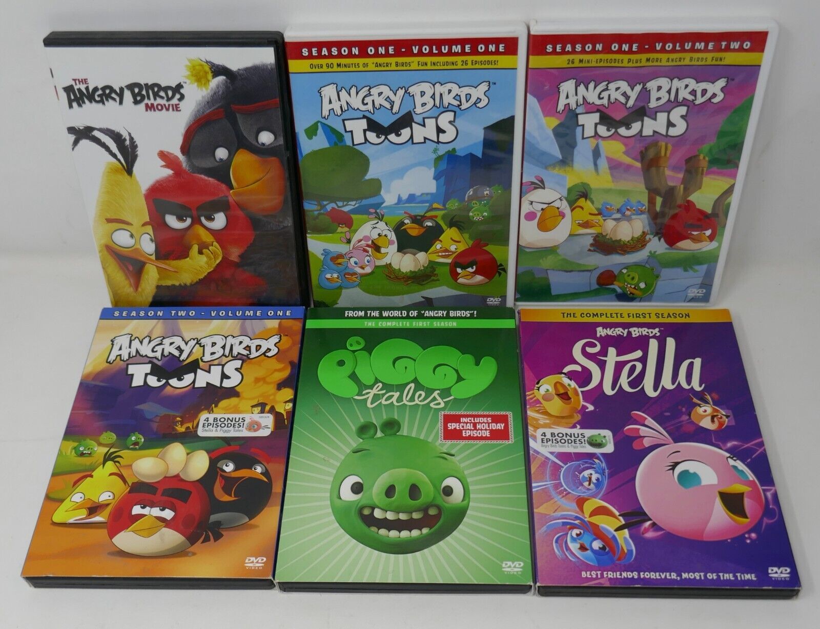 The Angry Birds Movie (DVD, 2016) Toons Piggy Tales Stella DVD Lot ...