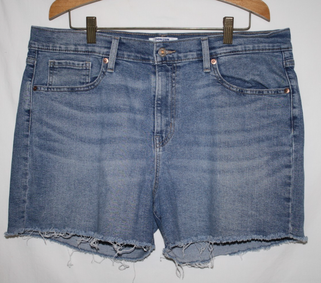 Denizen Levi's 90s Loose Shorts Women 14 W32 Blue Jean Denim Fringe 5 ...
