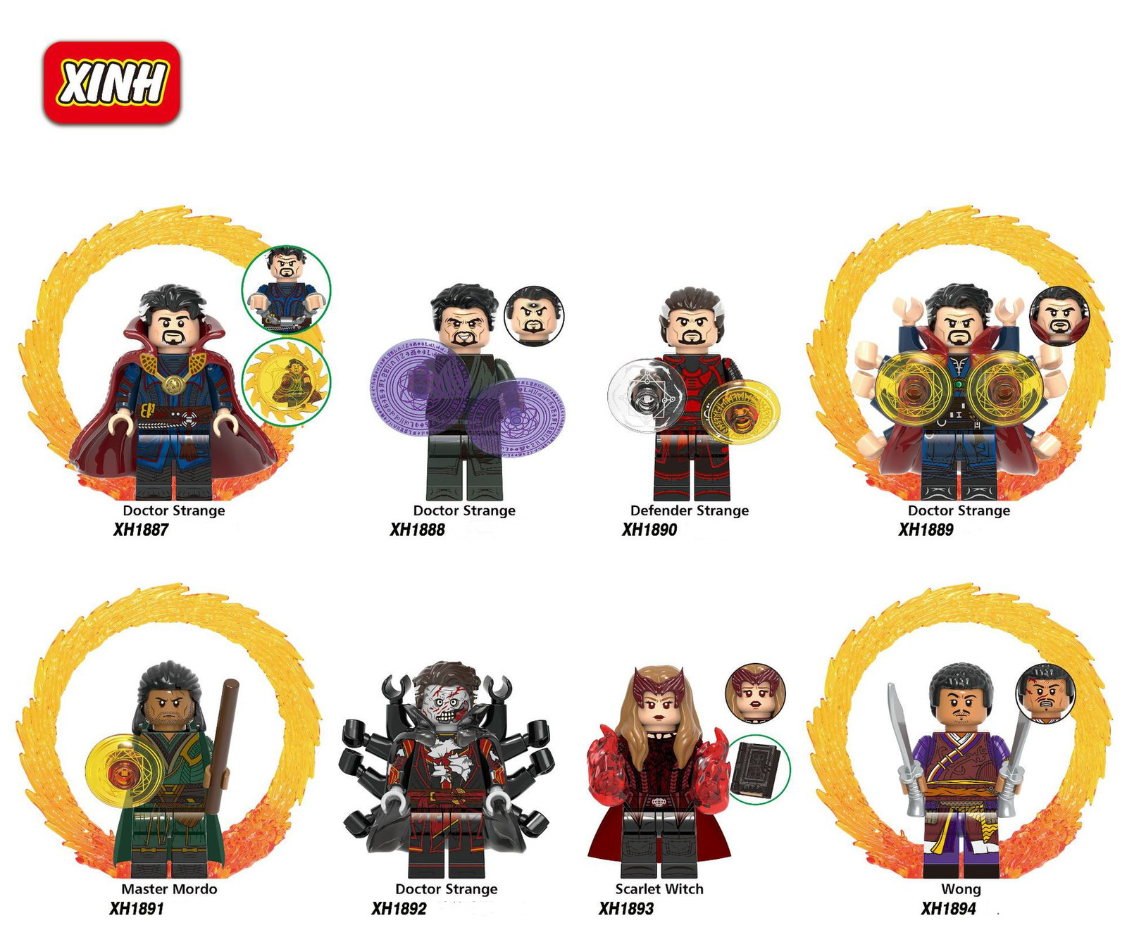 8Pcs Minifigures Doctor Strange Blocks Fit Lego Toy Gifts - Building ...