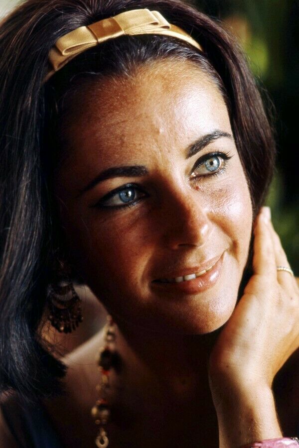 Elizabeth Taylor beautiful 1960s smiling portrait wearing head band ...