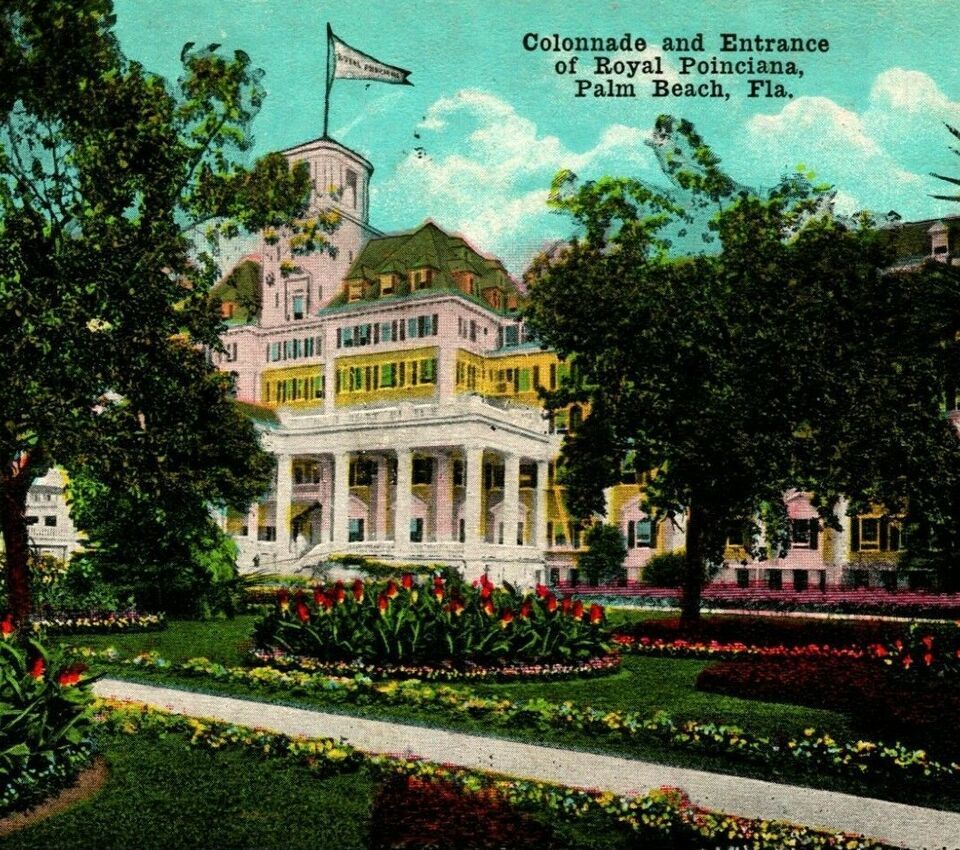 Colonade and Entrance Royal Poinciana Hotel Palm Beach Florida 1920s ...