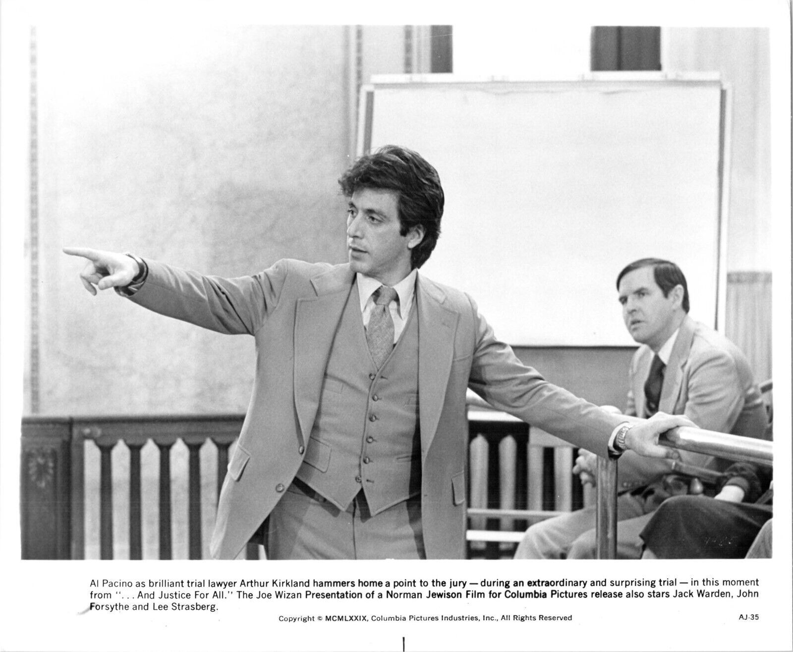 And Justice For All 1979 8x10 original photo Al Pacino in court room ...