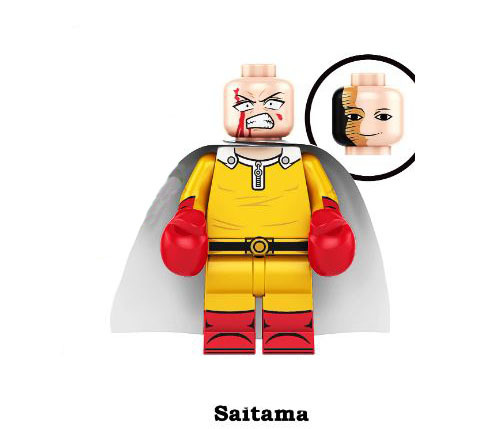 Saitama One-Punch Man Cartoon Tv Show Anime Cut Face Custom Minifigures ...