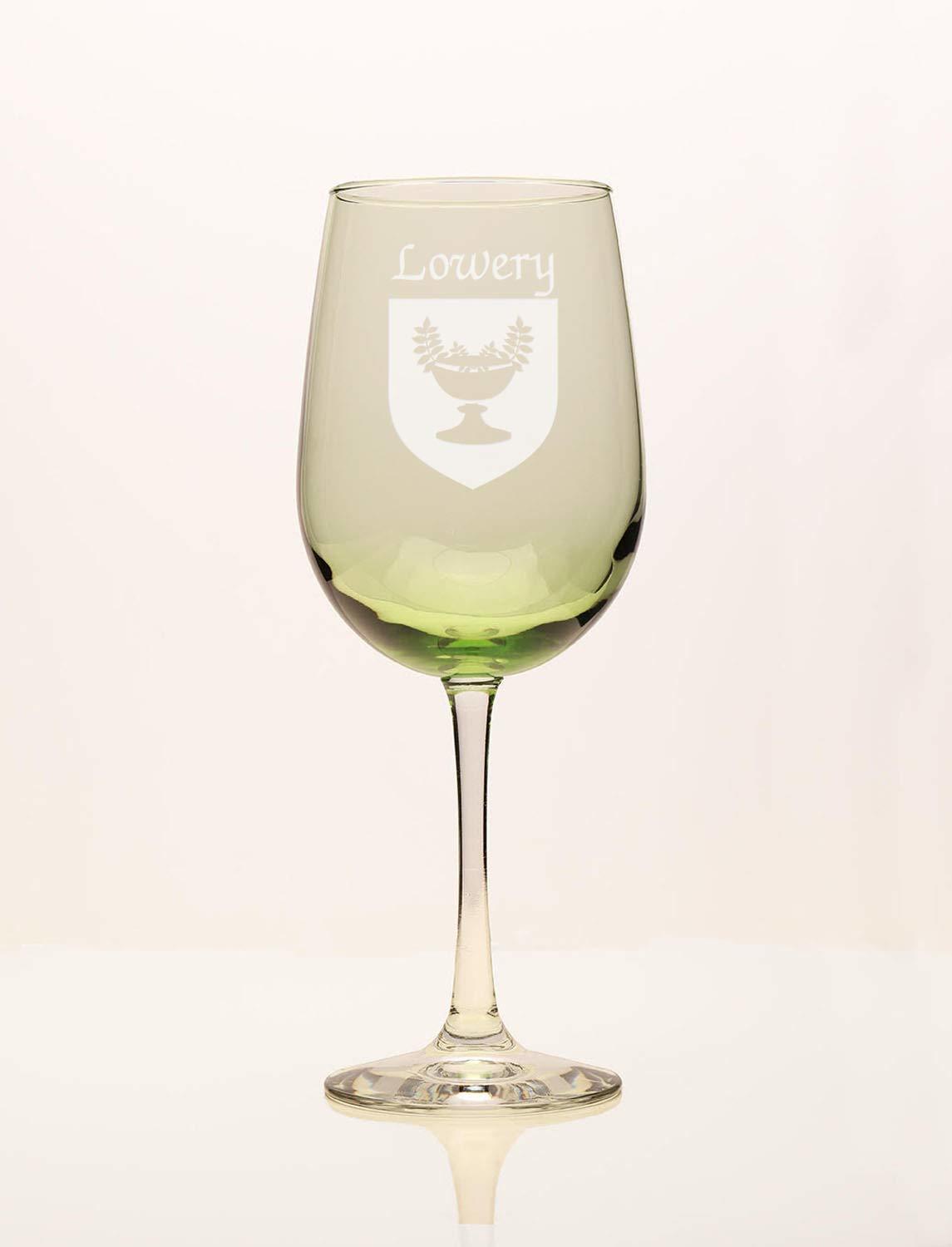 Lowery Irish Coat of Arms Green Wine Glass - Equipment
