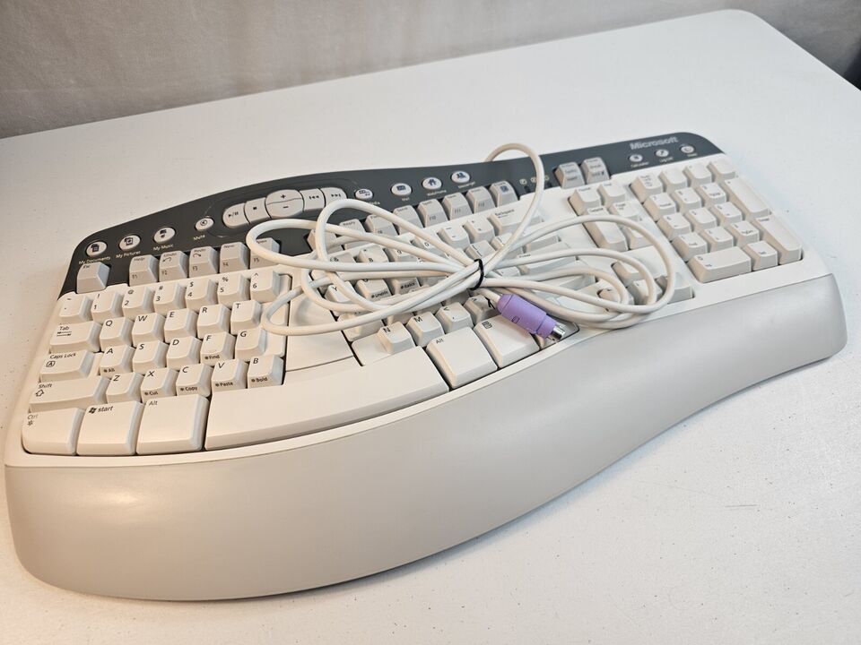 Microsoft Natural Multimedia Keyboard Ergonomic Comfort 1.0A Model ...