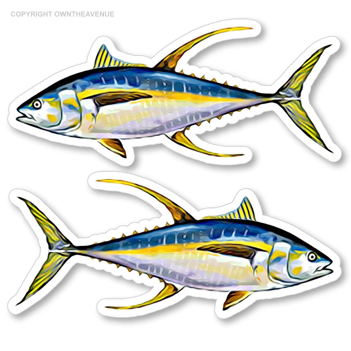 Yellowfin Tuna Fishing Boat Car Truck Camper Trailer Vinyl Sticker ...