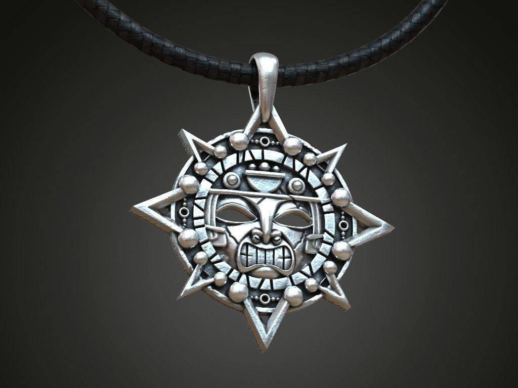 Aztec Necklaces Cursed Coin Aztec Sun Calendar Maya Pendant - Jewelry ...
