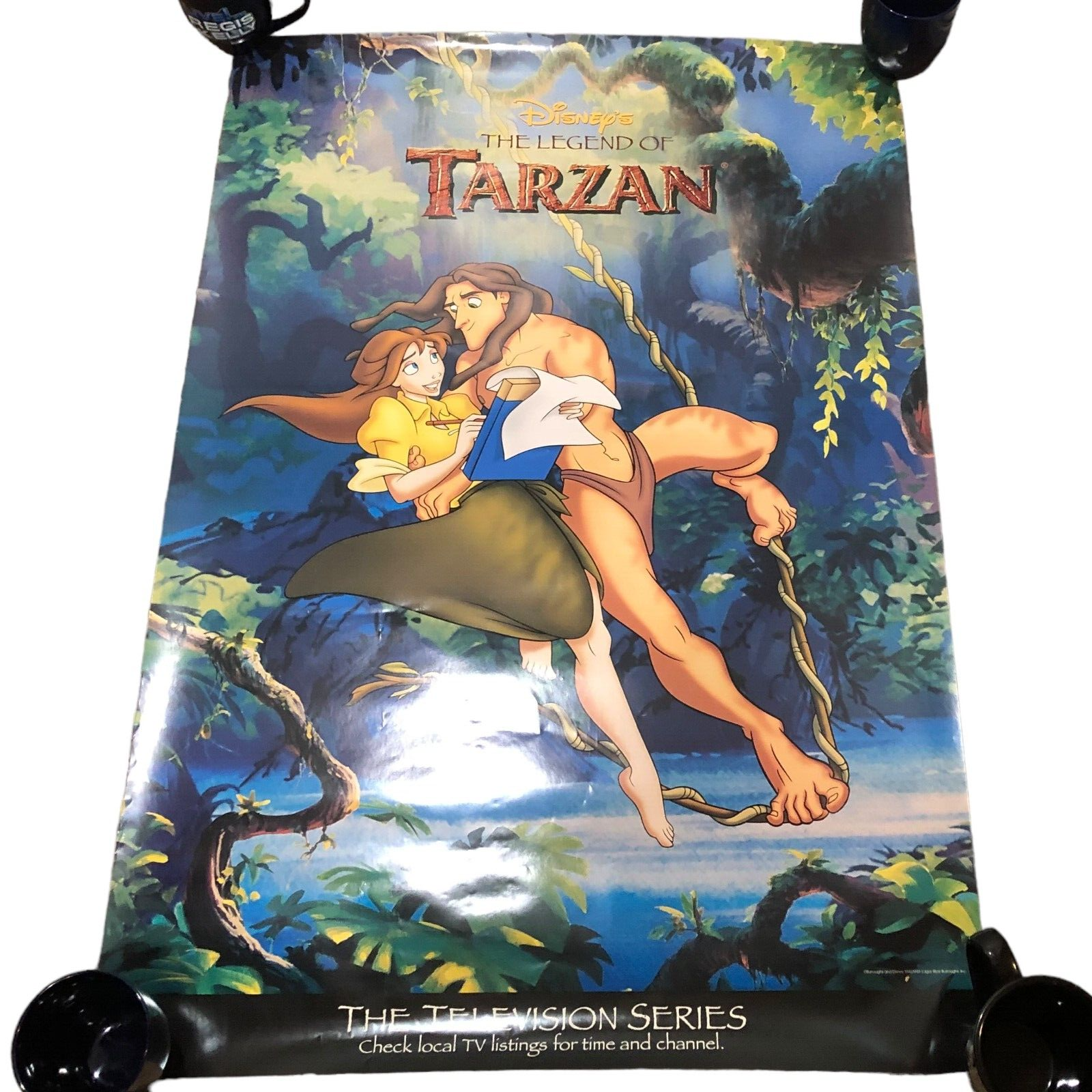 VTG Walt Disney The Legend Tarzan TV Series Poster 27" x 40" Cartoon ...