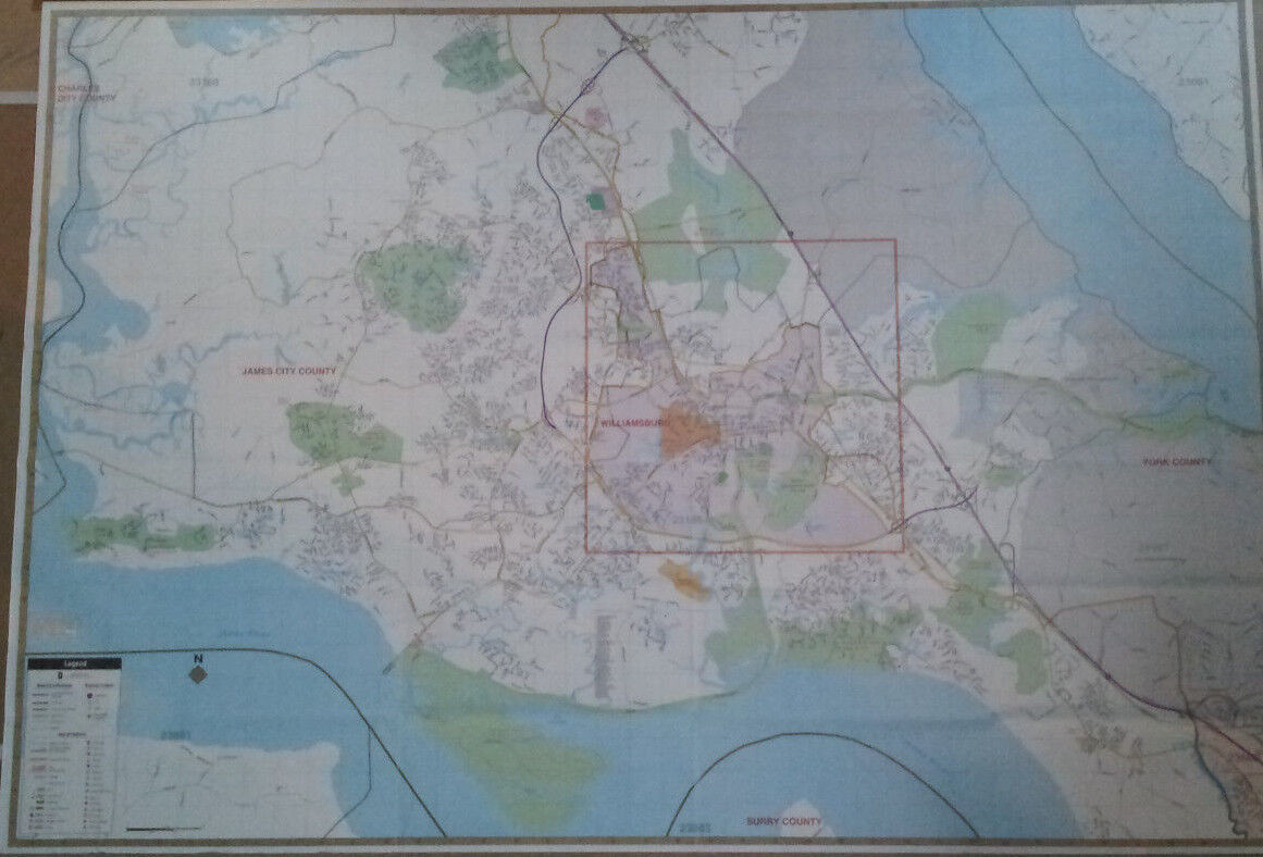Williamsburg VA Laminated Wall Map (K) - Maps & Atlases