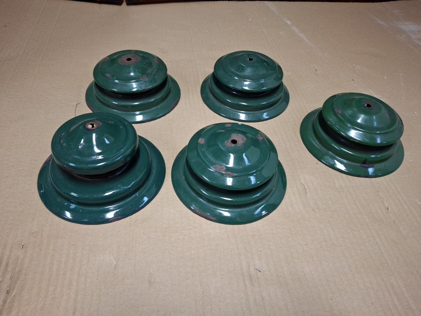 Set of 5, Coleman Lantern Green 220F Vent Ventilator Hood Parts - Lanterns