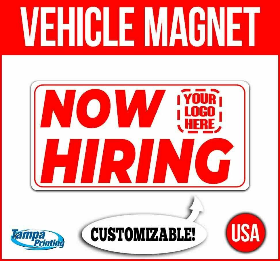 NOW HIRING CUSTOM LOGO Heavy Duty Vehicle Magnet Truck Car Decal ...