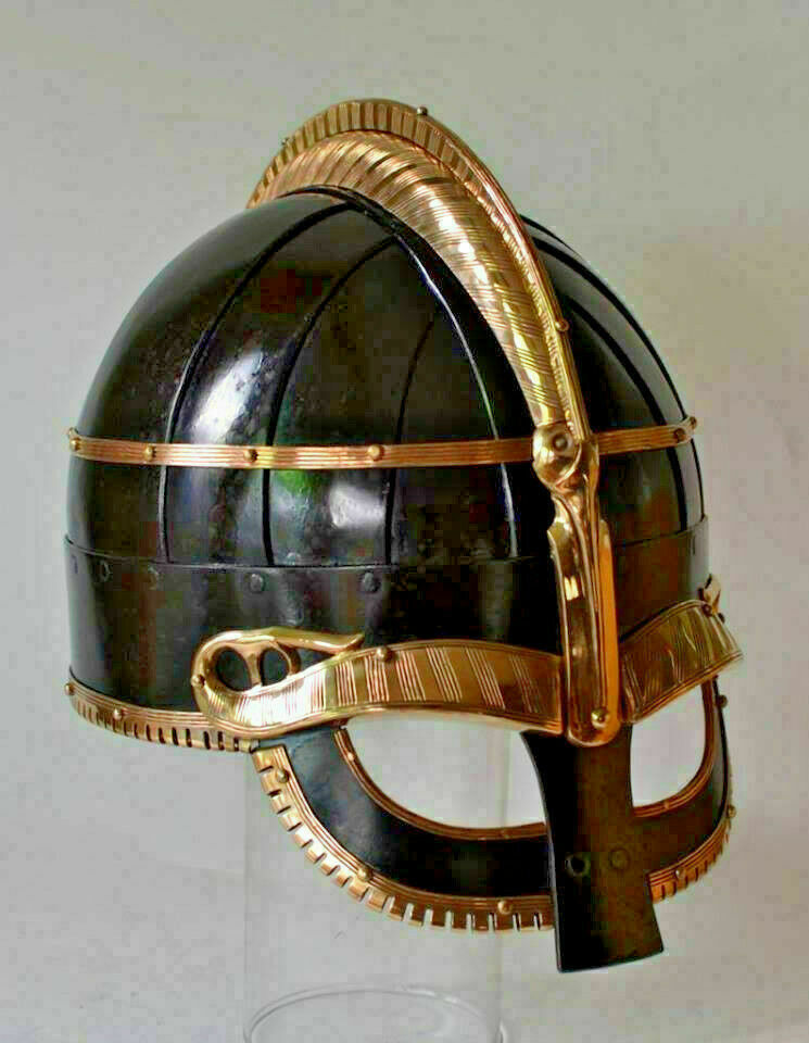 Medieval Steel & Brass Vendel or Viking Helmet Knight Museum Helmet ...