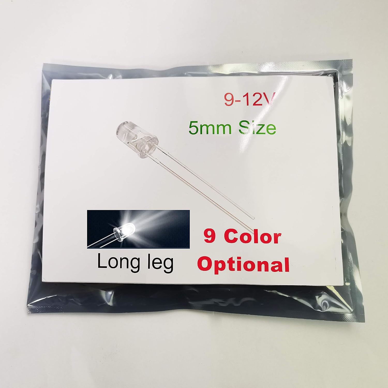 100 Pieces Of 12V 5Mm White Led 9V - 12V Gauge Cluster Light Emitting ...