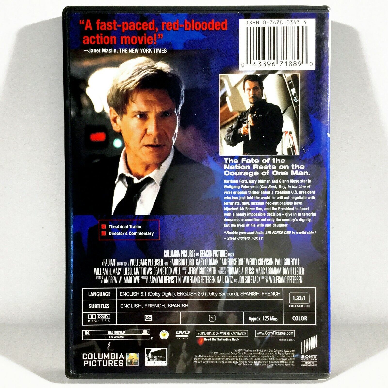 Air Force One (DVD, 1997, Widescreen & Full Screen) Harrison Ford Gary ... Air Force One (DVD, 1997, Widescreen & Full Screen) Harrison Ford Gary ...