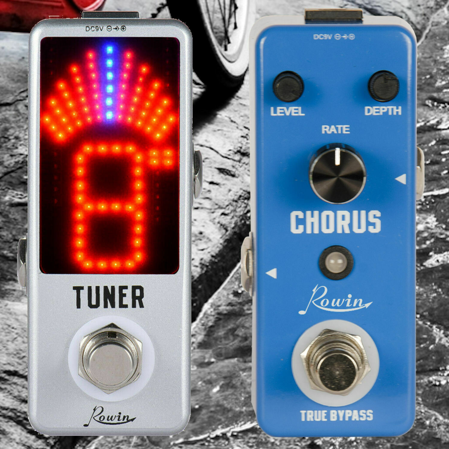 Rowin LEF-304 Chorus Analog Guitar Pedal + Tuner rare MN3007 CHIP/BBD ...