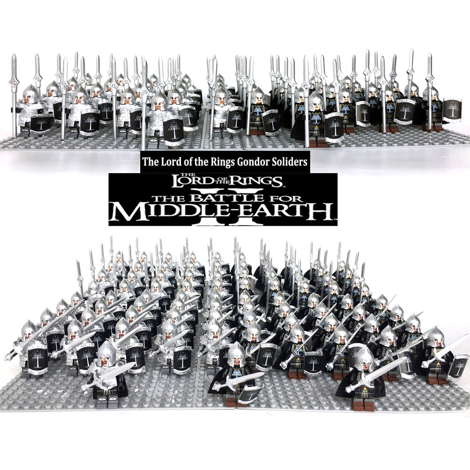 LOTR Gondor Infantry Army Set Collection 168 Minifigures Set - Building ...
