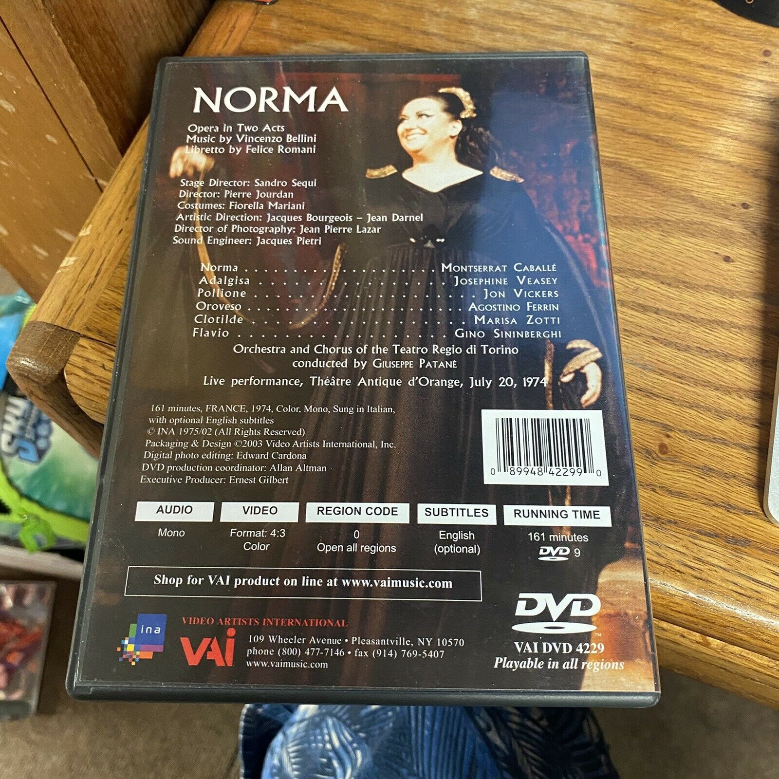 Vincenzo Bellini Norma (DVD, 1974) Montserrat Caballe Jon Vickers d ...