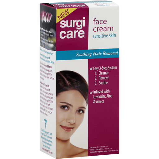 Surgi Care Face Cream Sensitive Skin Soothing Hair Removal, 1 oz - Hair ...