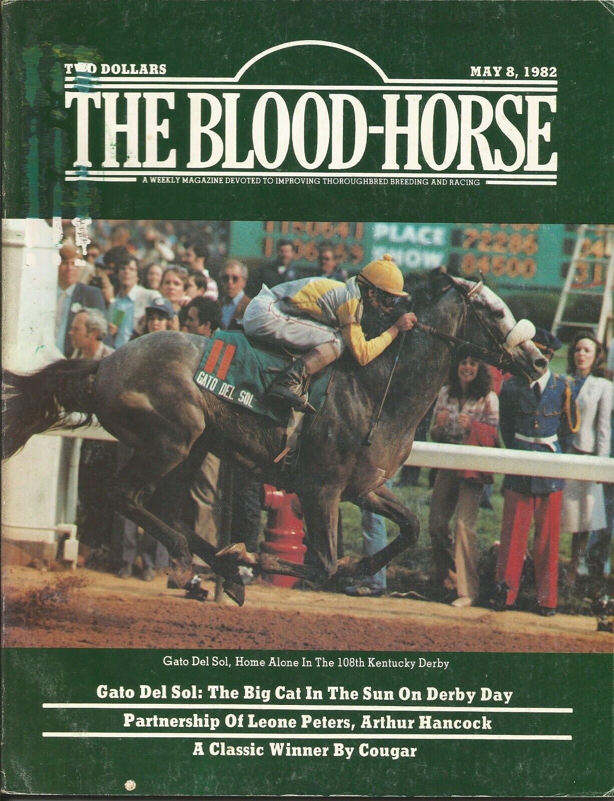 1982 - May 8th Issue of Blood Horse Magazine - GATO DEL SOL on the ...