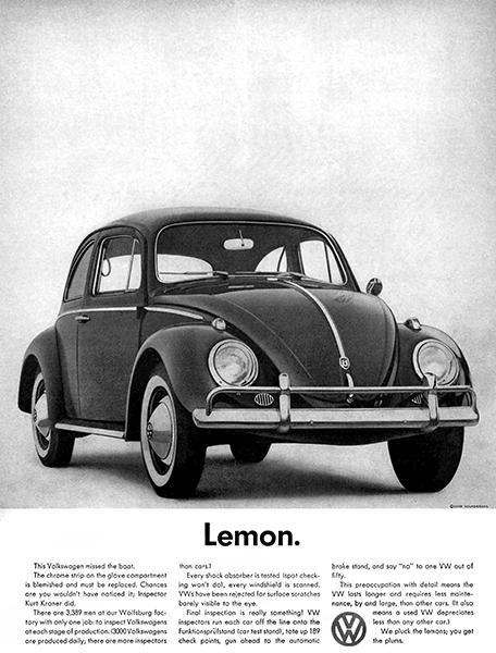 1960 VW Beetle - Lemon - Promotional Advertising Poster - Home Décor