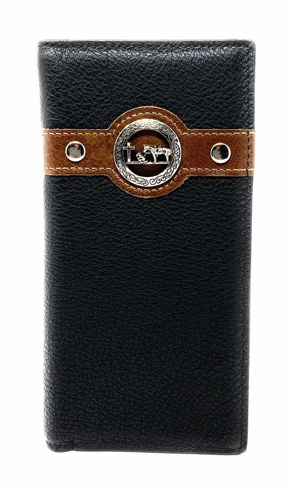 Texas Western RFID Men's Genuine Leather Bifold Long Wallet in Multi ...