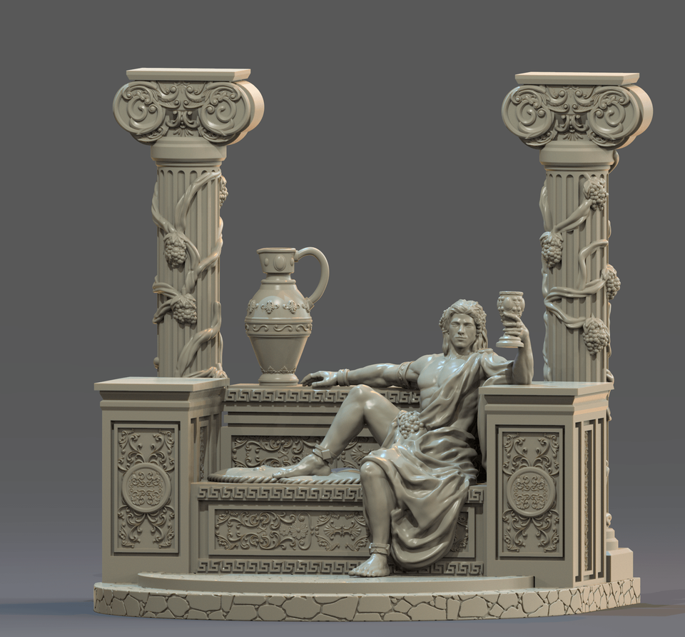 3D Printed Clay Cyanide Dionysus Greek Myth Gods and Goddesses Ragnarok ...