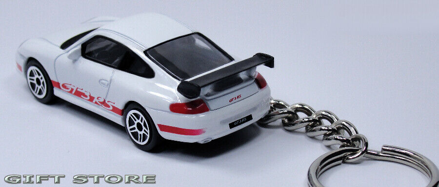 RARE KEYCHAIN WHITE PORSCHE 911 GT3 RS 996 NEW CUSTOM Ltd EDITION GREAT ...