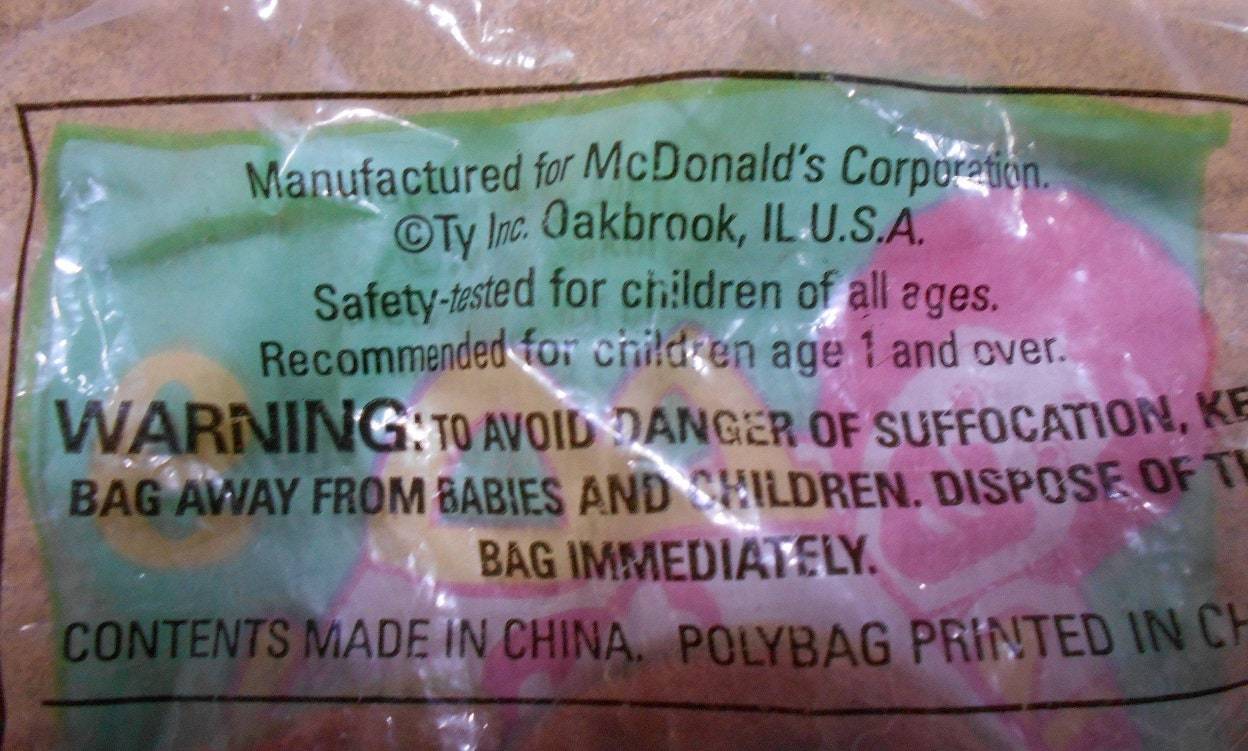 Mc Donalds Ty Teenie Beanie Baby: Claude the Crab #9, w/Errors, Rare ...