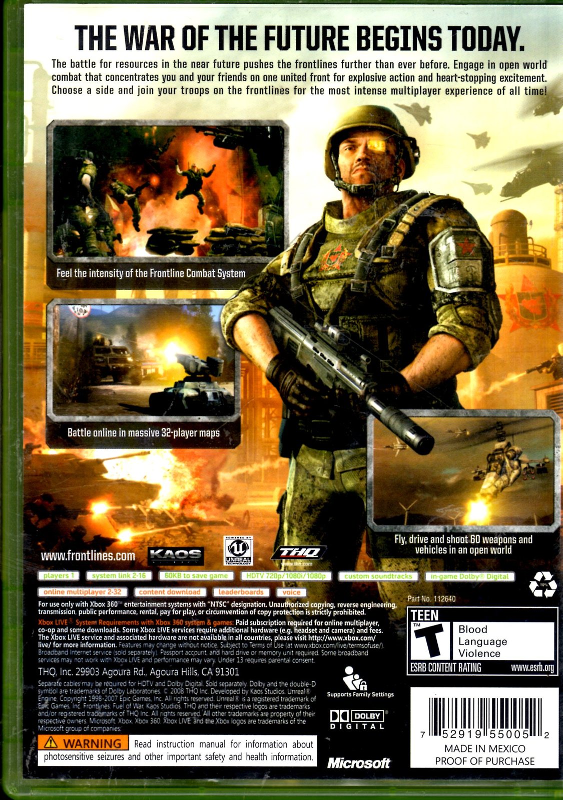 Frontlines Fuel of War - Xbox 360 - Video Games