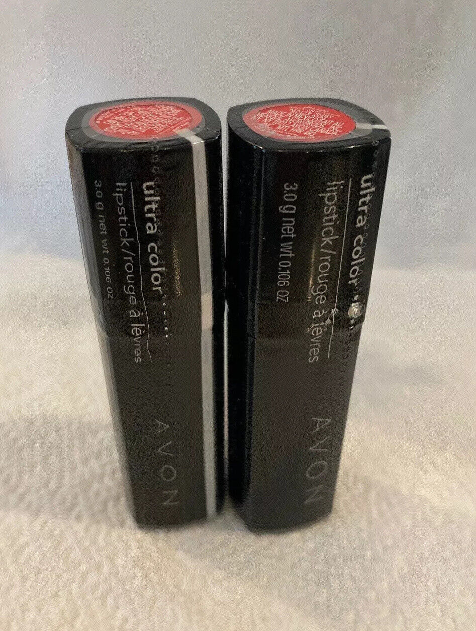 (2) Avon Ultra Color Lipstick - RARE - MATTE RUBY Lipstick - Lipstick