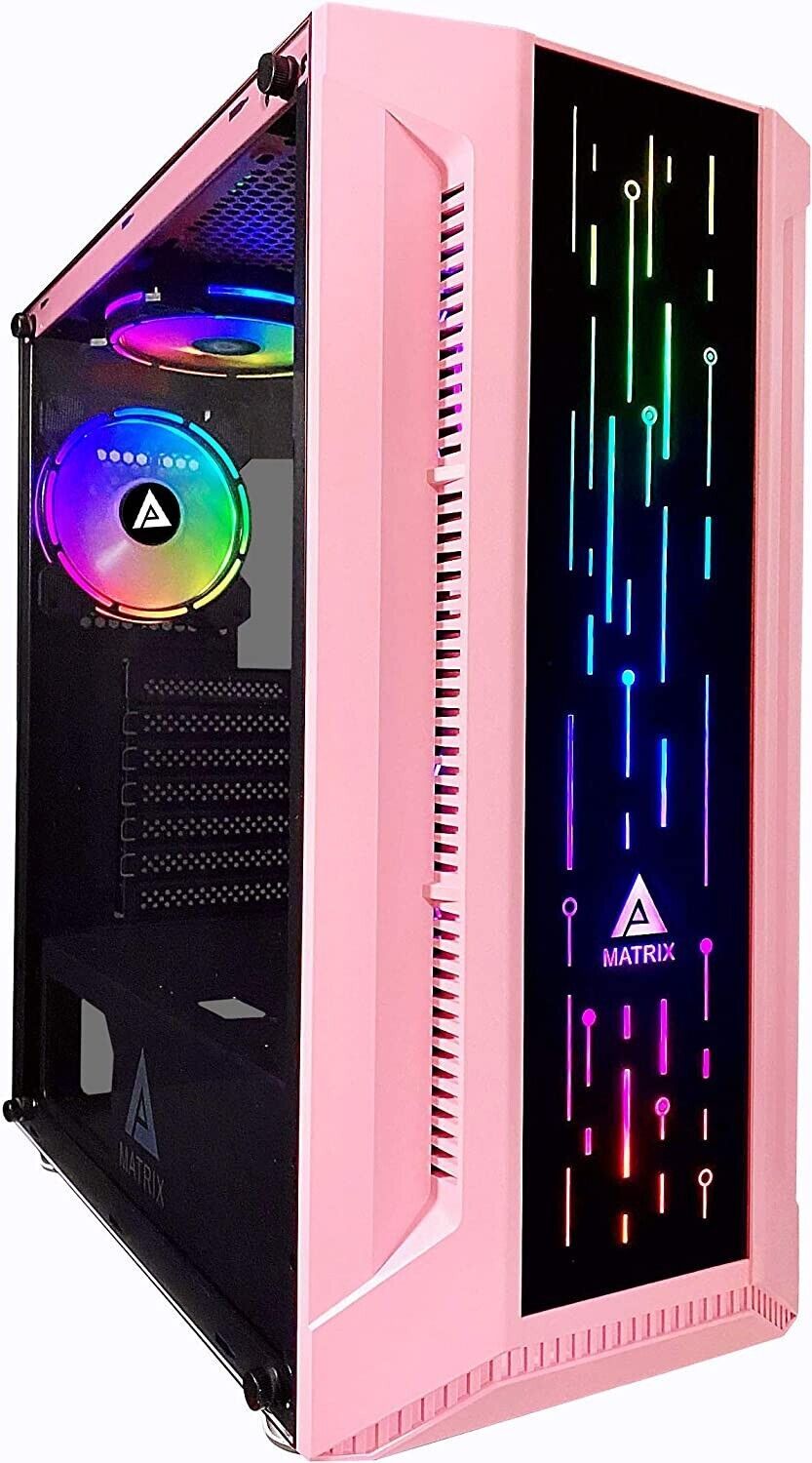 Custom Gaming PC Desktop Pink Computer 2TB Storage SSD 16GB RAM DDR4 ...