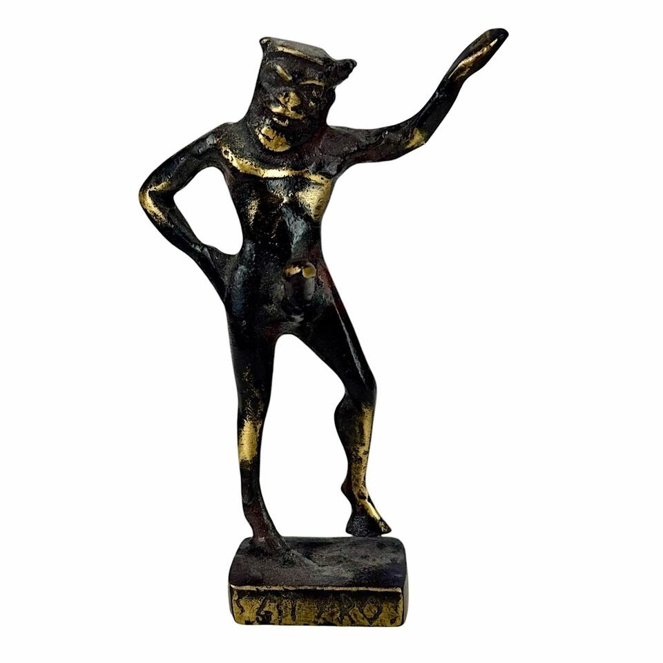 Satyr Faunus Faun Phallus Male Greek Statue Real Bronze Sculpture Metal ...