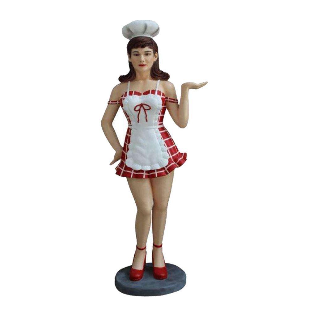 Waitress Cook Life Size Statue - Home Décor