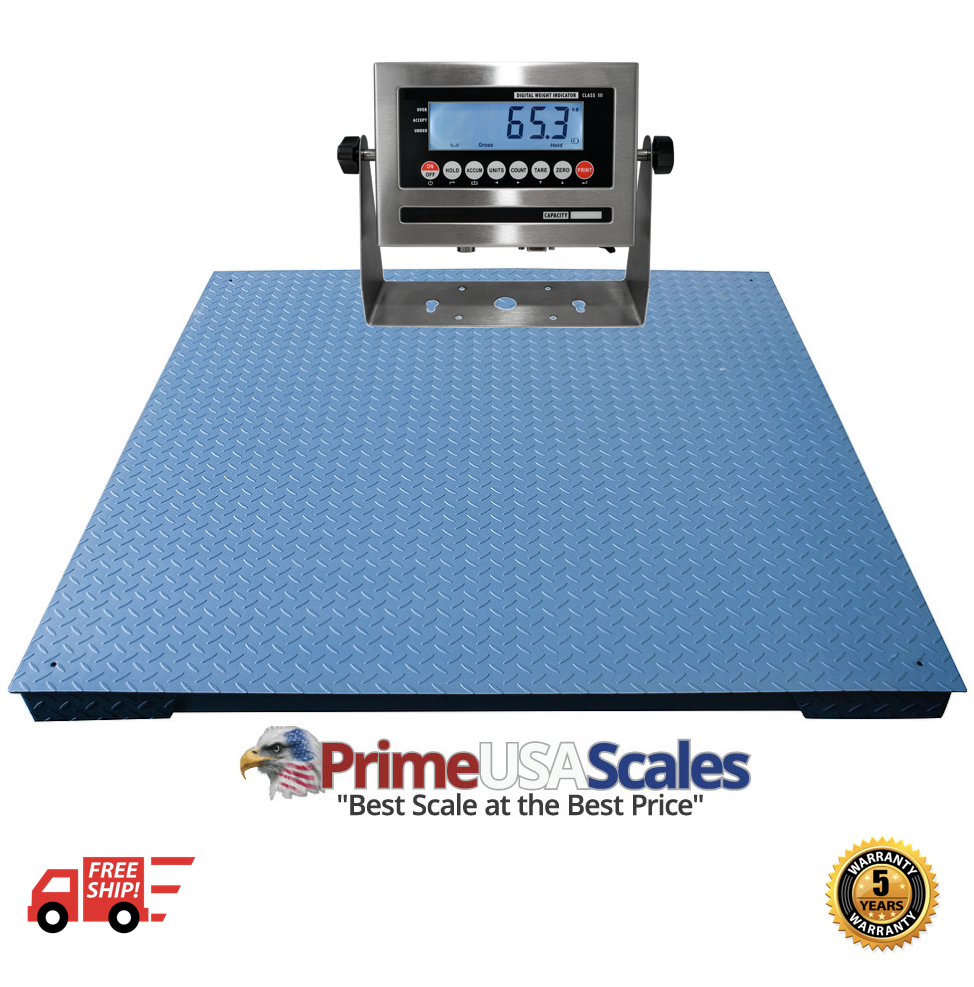 Heavy Duty Floor scale 7’ x 7’ / 84” 15,000 lbs x 5 lb Stainless Steel ...
