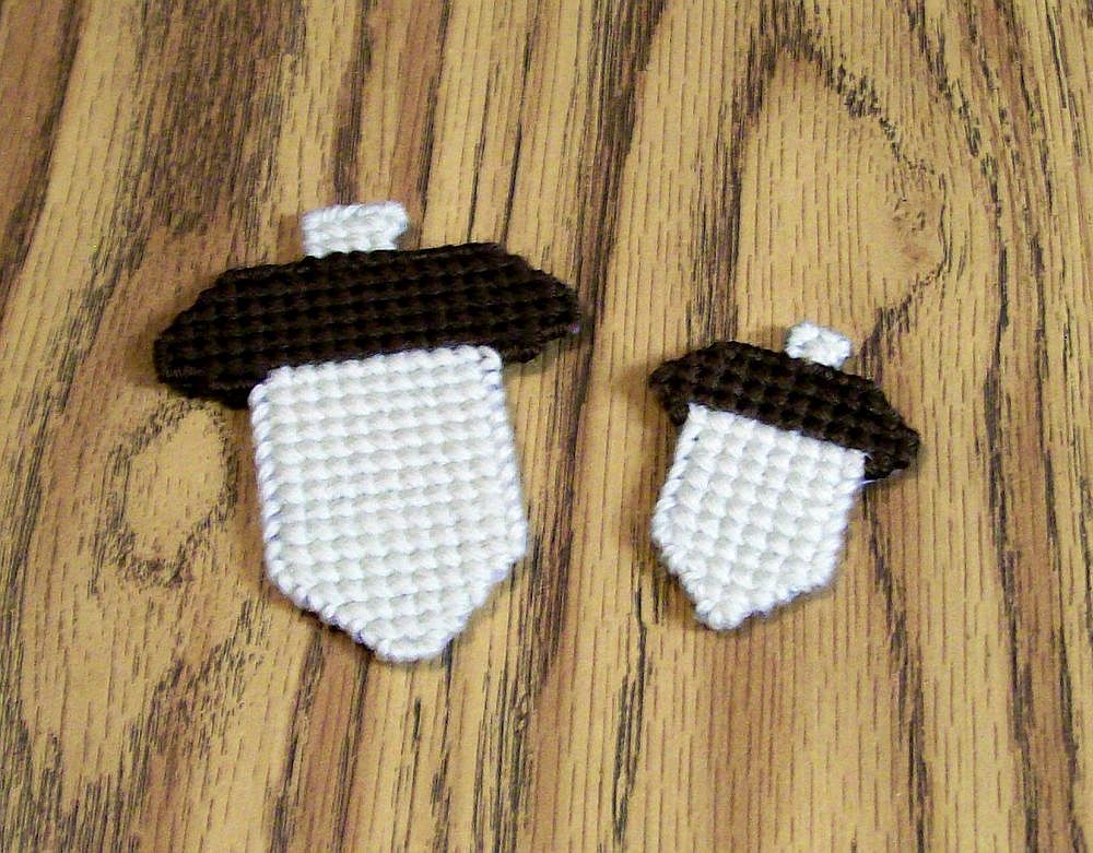 Plastic Canvas Acorn Magnets, Fridge Decor, Needlepoint, Handmade ...