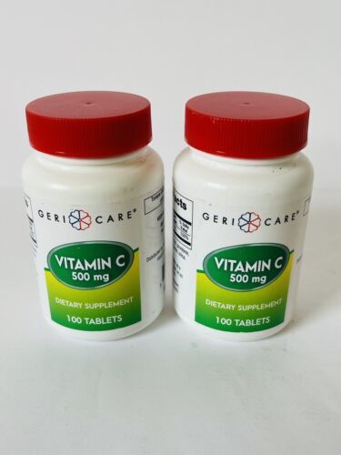 2 X Gericare Vitamin C 500mg Dietary Supplement Antioxidant Support 100 ...