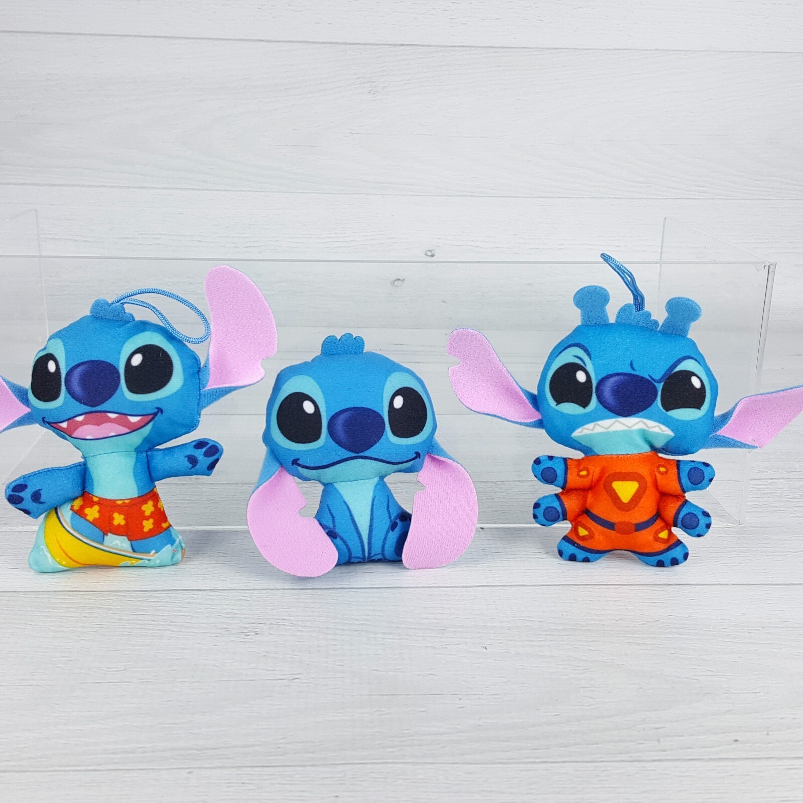 Disney Stitch 4" Stuffed Doll Set of 3 Surfer Sittin Experiment Hanging ...