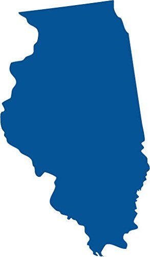 Picniva blue Illinois IL map Car Vinyl Decal Sticker Laptop, Ipad ...