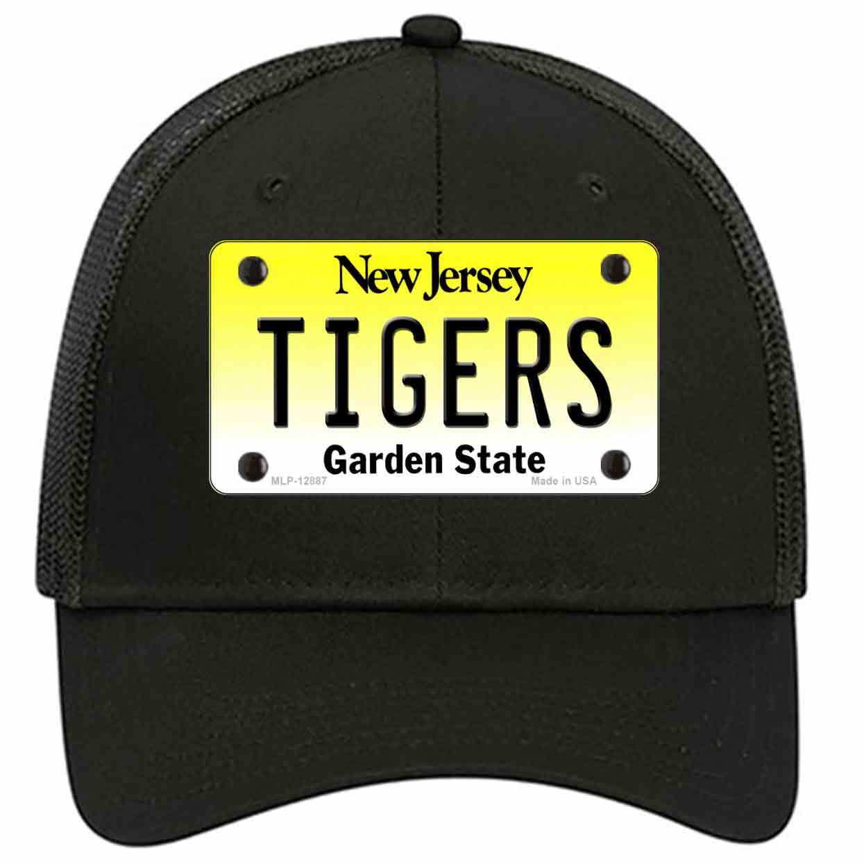 Tigers Novelty Black Mesh License Plate Hat - Hats