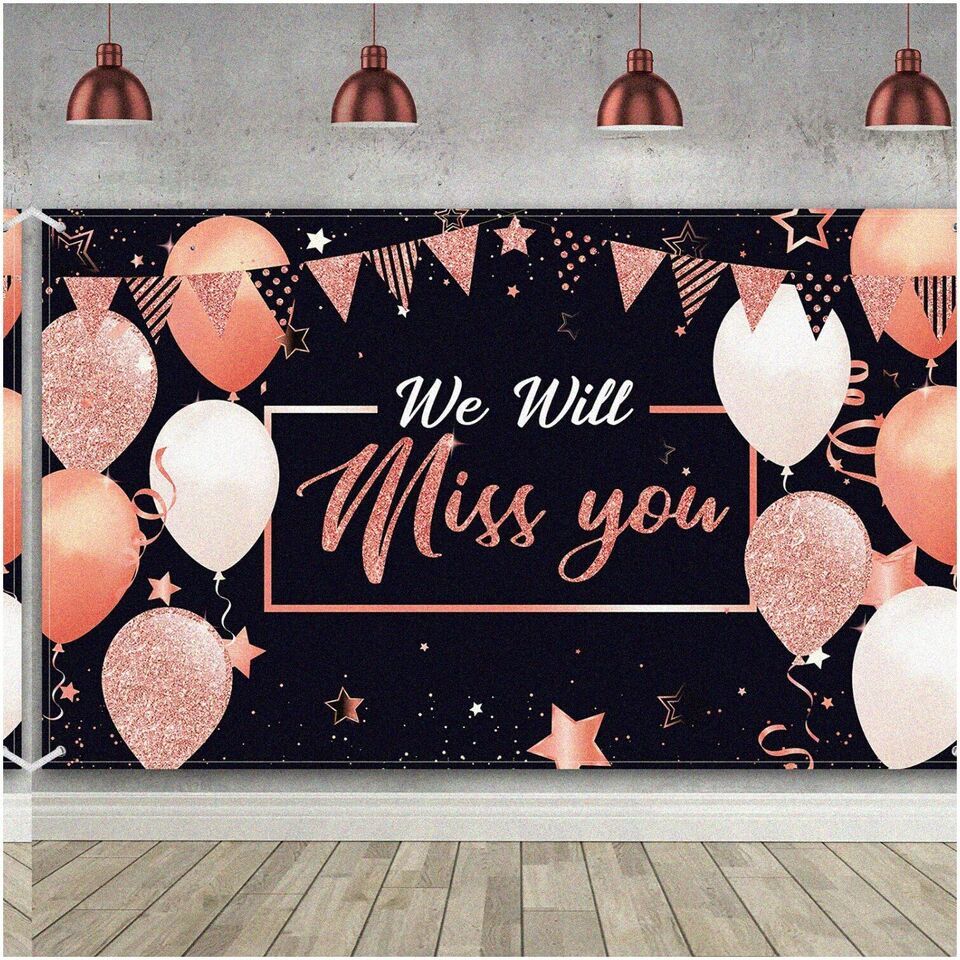 Farewell Fiesta Décor - Jumbo Miss You Backdrop: Memorable Goodbye ...